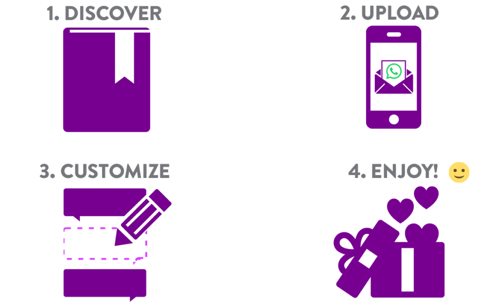 Your WhatsApp chat in a beautiful book with zapptales